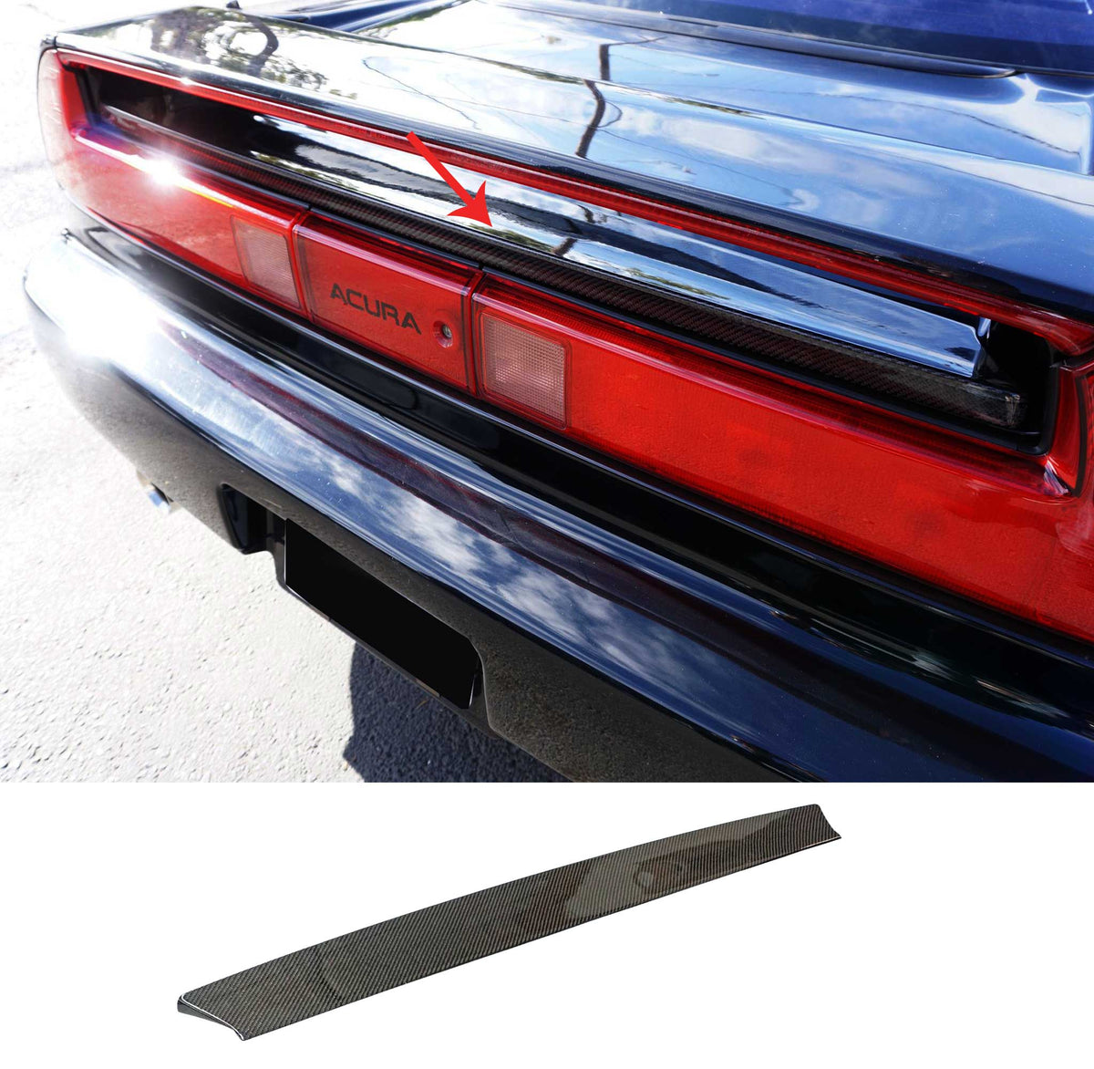 90-05 Acura NSX NA1 NA2 OE Style Rear Trunk Lid Sub Spoiler (CARBON FI ...