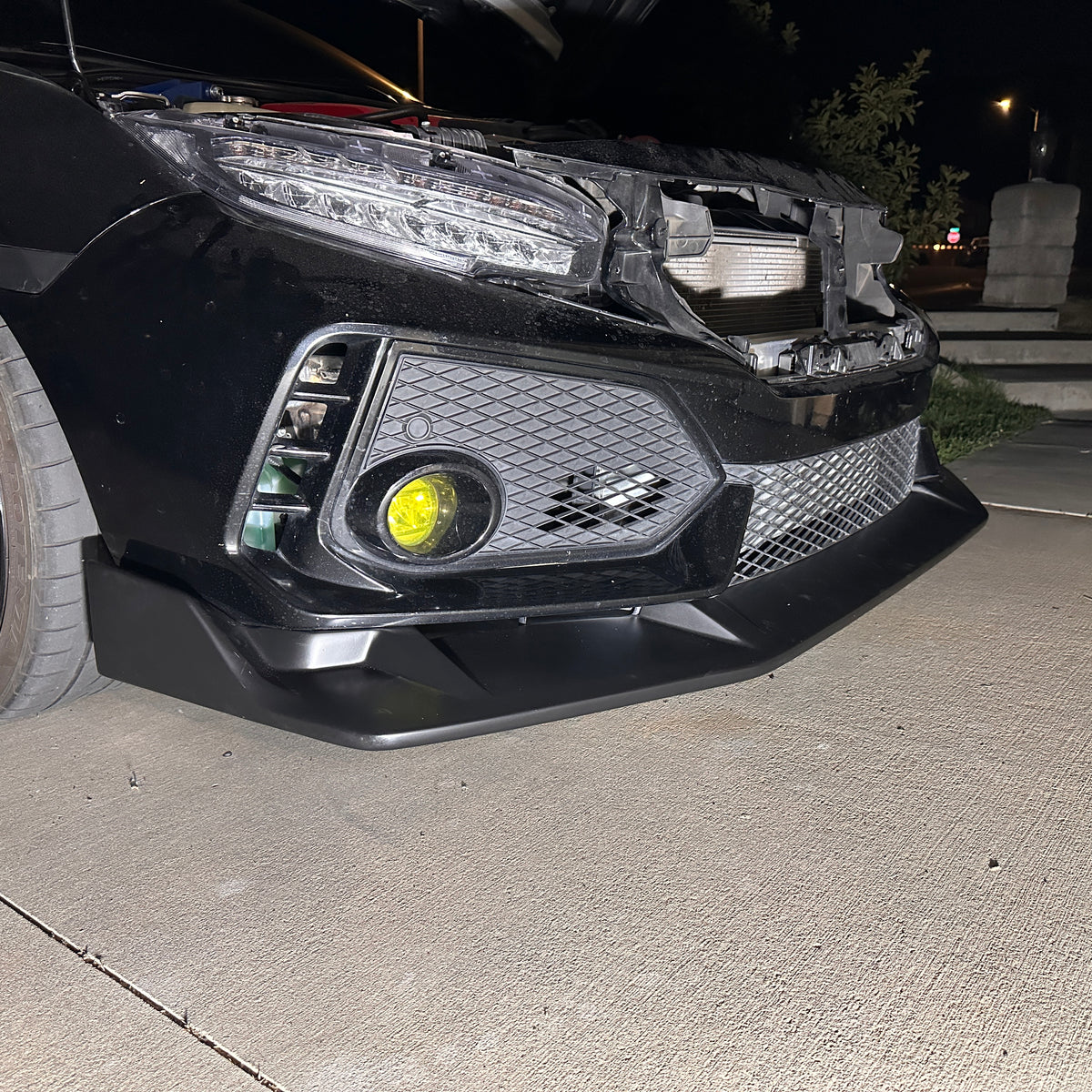 17-21 HONDA FK8 TYPE-R CIVIC JS STYLE FRONT BUMPER LIP UNPAINT FRP PRI ...