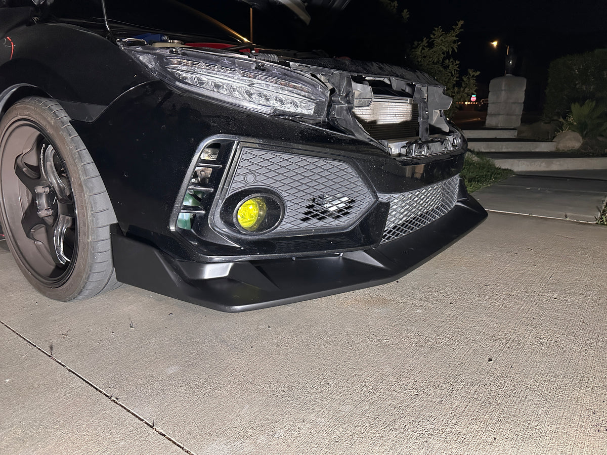 17-21 HONDA FK8 TYPE-R CIVIC JS STYLE FRONT BUMPER LIP UNPAINT FRP PRI ...