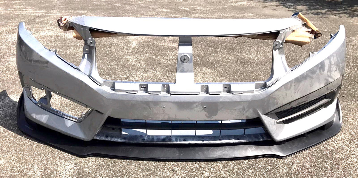 16-18 HONDA CIVIC 10 GEN 4D TYPE-R STYLE FRONT FRONT LIP UNPAINT PP ...