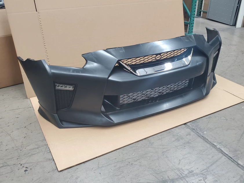 09-19 NISSAN GTR 17 FACELIFT FRONT BUMPER W/O LICENSE HOLES + DRL KIT ...